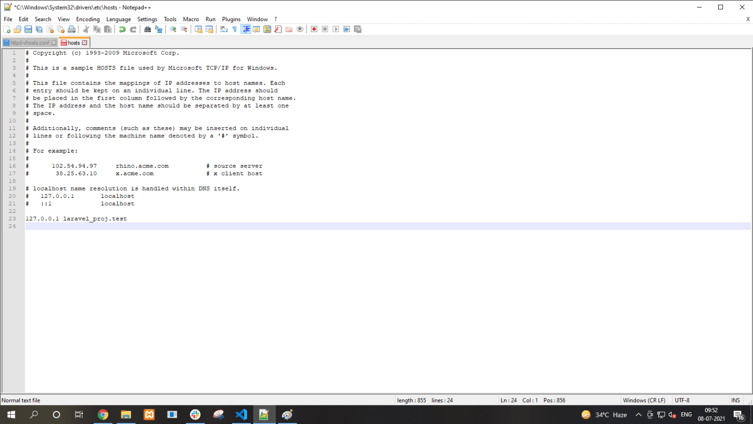 Configure A Virtual Host For Laravel In Xampp On Windows In 2024