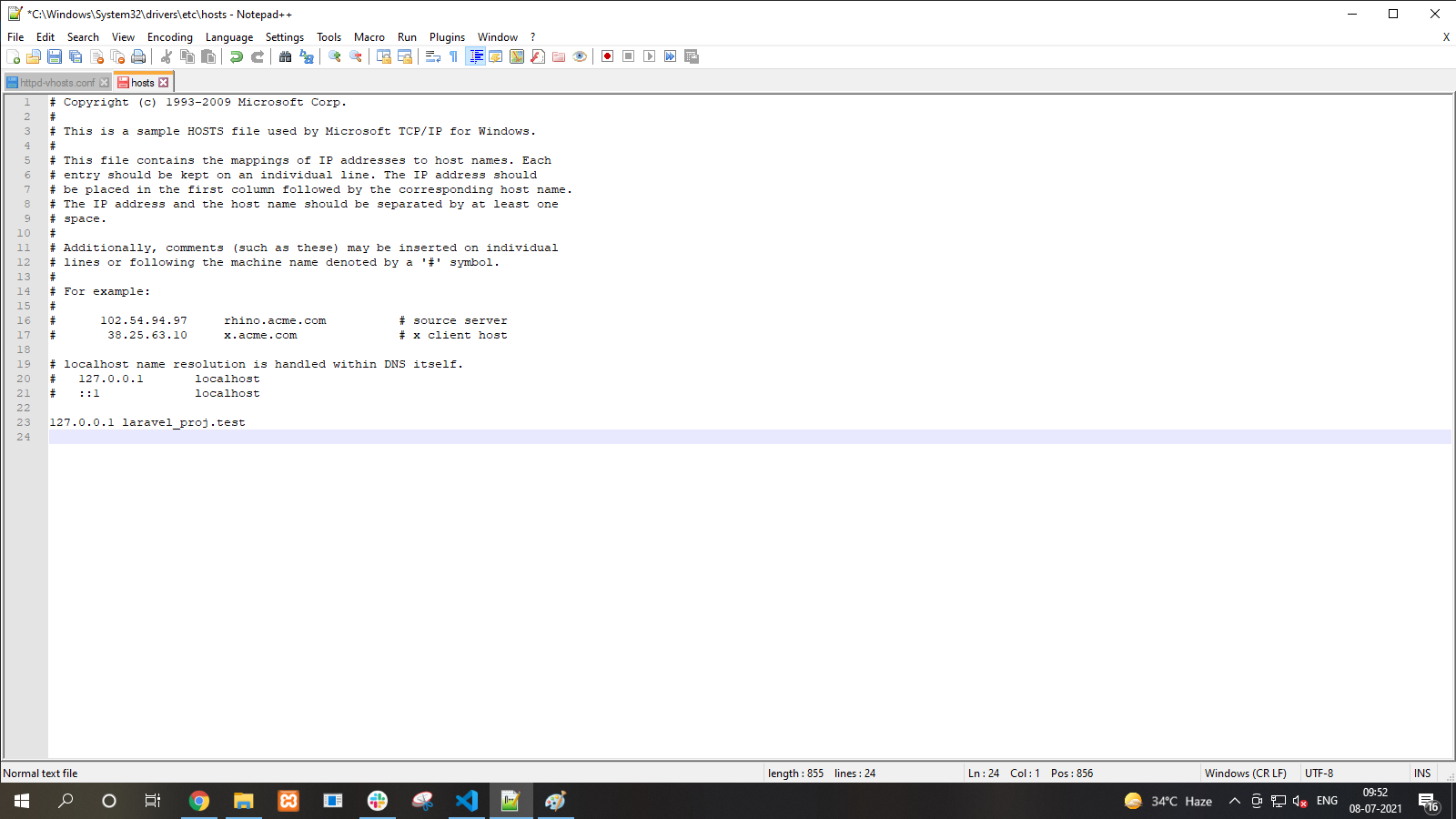 Configure A Virtual Host For Laravel In Xampp On Windows In 2024