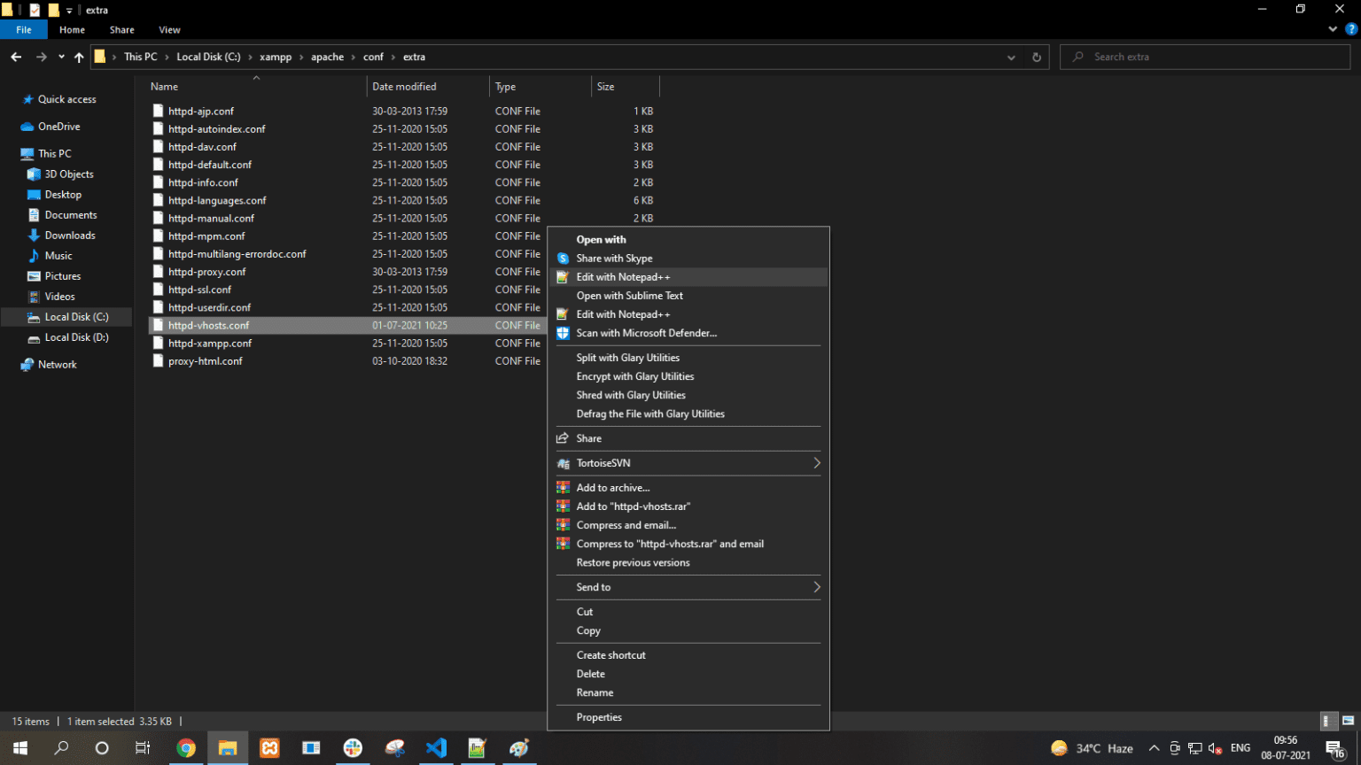 Configure a Virtual Host for Laravel in XAMPP on Windows in 2024